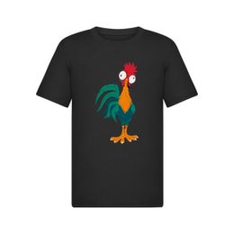T-Shirt ABSOLUTE CULT "ABSOLUTE CULT Kids Moana - Hei Hei Basic Tee 2.0", Jungen, Gr. 158/164, schwarz, 100% Baumwolle, bedruckt, normal, Rundhals, Shirts T-Shirt