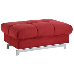 Hocker COTTA "Chef", rot, B:100cm H:46cm T:64cm, Leder Advantage (ein abgedecktes Spalt-Rindsleder)Bitte beachten Sie, dass Lederbez&uuml;ge mehr N&auml;hte aufweisen als Stoffbez&uuml;ge;Softlux-Kunstleder;NaturLeder (echtes Rindsleder);Luxus-Microfaser (100% Polyester), Hocker, Hocker, mit edlen Metallf&uuml;&szlig;en