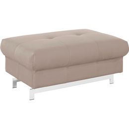 Hocker COTTA "Chef", mud, B:100cm H:46cm T:65cm, 100% Polyester, Hocker, Hocker, mit edlen Metallf&uuml;&szlig;en