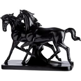 Skulptur Gilde "Figur Pferd Luna & Casanova", schwarz, B:33,5cm H:27cm T:12,5cm, Kunstharz, Dekofiguren