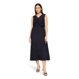 Midikleid Betty Barclay "Damen mit V-Ausschnitt", Damen, Gr. 42, Normalgr&ouml;&szlig;en, dunkelblau, Obermaterial: 69% Baumwolle, 29% Polyamid, 02% Elasthan, figurumspielend lang, V-Ausschnitt, Kleider Midikleid