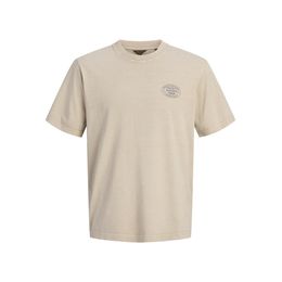 Jack & Jones T-Shirt JACK & JONES "JPRBLUFELIX SS TEE", Damen, Gr. L, humus, Jersey, Obermaterial: 100% Baumwolle, unifarben, regular fit normal, Rundhals, angesetztes B&uuml;ndchen, Shirts T-Shirt, mit Logo Print