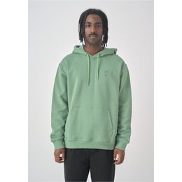 Kapuzensweatshirt Cleptomanicx "Sketch Gull", Herren, Gr. L, gr&uuml;n, 100% Baumwolle, bestickt, normal, ohne Ausschnitt, Sweatshirts, mit toller Stickerei auf der Brust