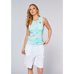Tanktop Chiemsee, Damen, Gr. 40, tropical breeze, 95% Baumwolle, 5% Elasthan, slim fit, tiefer Rundhals, Tops Tanktop, - mit kleiner Logostickerei im Nacken