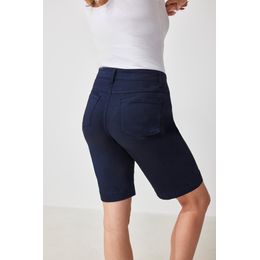 Bermudas WONDERJEANS, Damen, Gr. 38, N-Gr, navy, Web, Obermaterial: 96% Baumwolle, 4% Elasthan, unifarben, kniefrei, Hosen Bermudas, mit Stretch