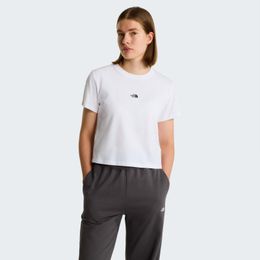 T-Shirt The North Face "W ESSENTIAL REGULAR SHORT SLEEVE CUTIE TEE", Damen, Gr. L, tnf wei&szlig;, Obermaterial: 100% Baumwolle, normal, Rundhals, Shirts T-Shirt, Kurzarm, f&uuml;r Sportmode und Outdoormode, Rundhalsausschnitt