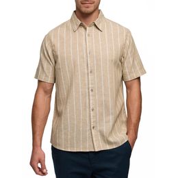 Kurzarmhemd INDICODE "INTryp Short Sleeve", Herren, Gr. XL, N-Gr, kelp, Web, Obermaterial: 55% Leinen, 45% Baumwolle, unifarben, regular fit, Hemden