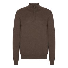 Sweater Clean Cut Copenhagen "Clean Cut Copenhagen Claude Half-Zip Knit", Herren, Gr. L, braun melange, 100% Baumwolle, unifarben, Sweatshirts Sweater