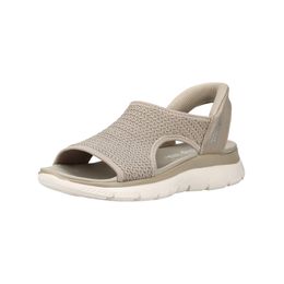 Riemchensandale Skechers "Skechers Sandalen Textil", Damen, Gr. 36, grau, wei&szlig;, Textil, Schuhe Riemchensandale