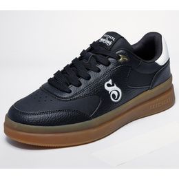 Sneaker Skechers "COURTSIDE-CALI DUDEZ", Herren, Gr. 39, schwarz, wei&szlig;, Lederimitat, kontrastfarbene Details, Schuhe Sneaker, Snoop Dogg Schn&uuml;rschuh mit Kontrastbes&auml;tzen