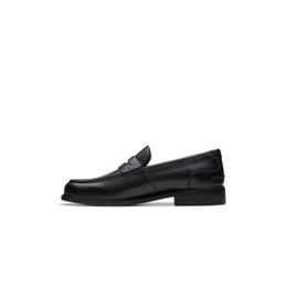 Slipper Clarks "CraftJames", Herren, Gr. 43, schwarz, Leder, Schuhe Slipper, mit elegantem, italienischem Glattleder-Finish