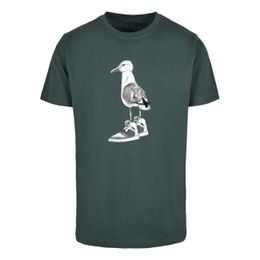T-Shirt MisterTee "MisterTee Herren Seagull Sneakers Tee", Damen, Gr. L, bottlegr&uuml;n, 100% Baumwolle, unifarben, normal, Rundhals, Shirts T-Shirt