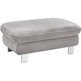 Hocker COTTA "Driver", grau, B:101cm H:46cm T:65cm, Struktur (100% Polyester);Chenille (90% Polyester, 10% Polyamid), Hocker, Hocker, mit edlen Metallf&uuml;&szlig;en