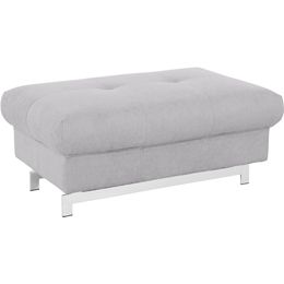 Hocker COTTA "Chef", platinum, B:100cm H:46cm T:65cm, 100% Polyester, Hocker, Hocker, mit edlen Metallf&uuml;&szlig;en