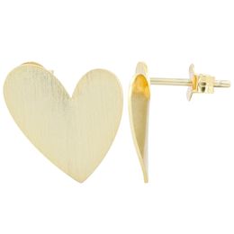 Adelia&acute;s Paar Ohrh&auml;nger ADELIA&acute;S "Damen Ohrstecker aus 925 Sterling Silber mit Herz", gold, Ohrringe, Damen, Damen, Silber 925 (Sterlingsilber)