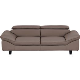 3-Sitzer Home Affaire "Pilot", elephant, B:218cm T:108cm, Sofas, Big-Sofa mit Kopfteilverstellung