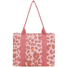 Henkeltasche Fritzi aus Preussen "Tote Shopper Medium Leo", Herren, Gr. B/H/T: 14cm x 26cm x 33cm, pink, Kunstfaser, Taschen, mit tollem Leo-Print