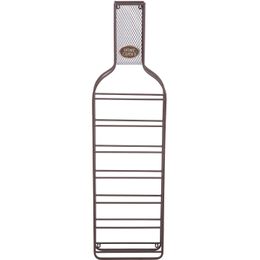 Weinregal Gilde "Weinregal Flasche Cork", braun, B:32cm H:118cm T:8,5cm, Metall, Regale, Weinregal