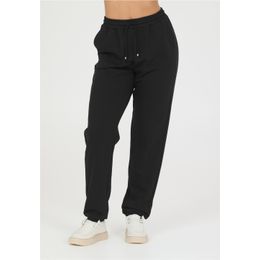 Sweathose NOU "Vacay", Damen, Gr. 36, EURO-Gr&ouml;&szlig;en, schwarz, schwarz, 50% Baumwolle, 48% Polyester, 2% Elasthan, bestickt, Hosen Sweathose, Schmucklos