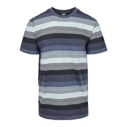T-Shirt Urban Classics "Urban Classics Herren Yarn Dyed Sunrise Stripe Tee", Damen, Gr. S, vintageblau, 100% Baumwolle, gestreift, normal, Rundhals, Shirts T-Shirt