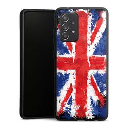 DeinDesign Galaxy A52s 5G Handy Premium Silikon H&uuml;lle Handyh&uuml;lle schwarz Case Union Jack England Flag Silikon Premium Case