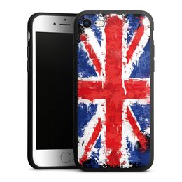 DeinDesign iPhone SE (2020) Handy Premium Silikon H&uuml;lle Handyh&uuml;lle schwarz Case Flag Union Jack England Silikon Premium Case