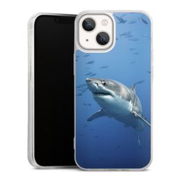 DeinDesign iPhone 13 Mini Handy Slim Case Silikon Handyh&uuml;lle transparent H&uuml;lle extra d&uuml;nn Ocean Shark Fish Silikon Slim Case