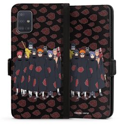 DeinDesign Galaxy A51 Handy Klapph&uuml;lle Handyh&uuml;lle aus Kunst Leder schwarz Flip Case Akatsuki Naruto Shippuden Official Licensed Product Sideflip mit Lasche