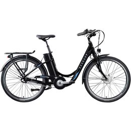 Z&uuml;ndapp E-Bike Z&Uuml;NDAPP "Green 2.7" Gr. 46, schwarz (schwarz, blau, schwarz), Elektrofahrr&auml;der, 46cm, 26 Zoll (66,04cm), Pedelec, Elektrofahrrad f&uuml;r Damen u. Herren