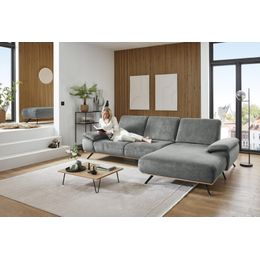 Ecksofa DIE PLANBAR "ZE-EM18063, Breite 322 cm", cyber grau, B:322cm H:89cm T:187cm, 100% Recyceltes Polyester, Sofas, Ecksofa, wahlweise mit Sitztiefen- und Armteilverstellung