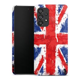 DeinDesign Galaxy A53 5G Handy Premium Case Smartphone Handyh&uuml;lle Schutzh&uuml;lle gl&auml;nzend England Union Jack Flag Premium Case