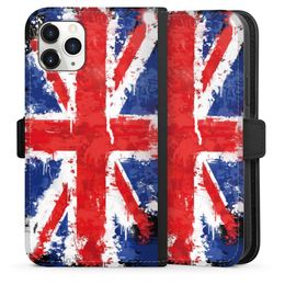 DeinDesign iPhone 11 Pro Handy Klapph&uuml;lle Handyh&uuml;lle aus Kunst Leder schwarz Flip Case Union Jack England Flag Sideflip mit Lasche
