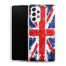 DeinDesign Galaxy A53 5G Handy Silikon H&uuml;lle Case wei&szlig; Handyh&uuml;lle Flag Union Jack England Silikon Case