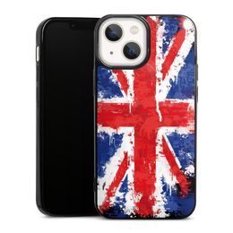 DeinDesign iPhone 13 Mini Handy Slim Case extra d&uuml;nn Silikon Handyh&uuml;lle schwarz H&uuml;lle Union Jack England Flag Silikon Slim Case