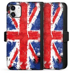DeinDesign iPhone 11 Handy Klapph&uuml;lle Handyh&uuml;lle aus Kunst Leder schwarz Flip Case Union Jack England Flag Sideflip mit Lasche