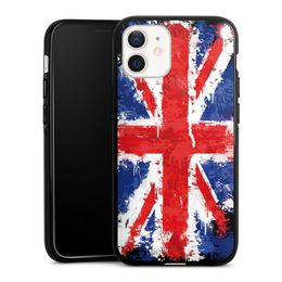 DeinDesign iPhone 12 mini Handy Silikon H&uuml;lle Case schwarz Handyh&uuml;lle Union Jack England Flag