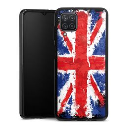 DeinDesign Galaxy A12 Handy Silikon H&uuml;lle Case schwarz Handyh&uuml;lle England Union Jack Flag