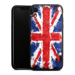 DeinDesign iPhone Xr Handy Premium Silikon H&uuml;lle Handyh&uuml;lle schwarz Case Union Jack England Flag Silikon Premium Case
