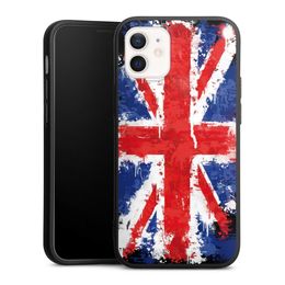 DeinDesign iPhone 12 mini Handy Premium Silikon H&uuml;lle Handyh&uuml;lle schwarz Case Union Jack England Flag Silikon Premium Case