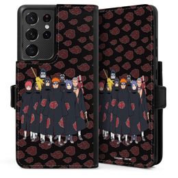 DeinDesign Galaxy S21 Ultra 5G Handy Klapph&uuml;lle Handyh&uuml;lle aus Kunst Leder schwarz Flip Case Akatsuki Naruto Shippuden Official Licensed Product Sideflip mit 