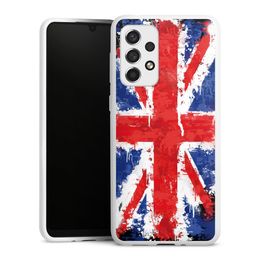 DeinDesign Galaxy A33 5G Handy Silikon H&uuml;lle Case wei&szlig; Handyh&uuml;lle England Union Jack Flag Silikon Case