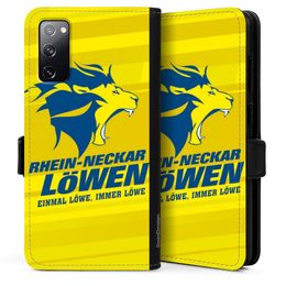 DeinDesign Galaxy S20 Handy Klapph&uuml;lle Handyh&uuml;lle aus Kunst Leder schwarz Flip Case Rnl Official Licensed Product Rhein-Neckar-L&ouml;wen Sideflip mit Lasche