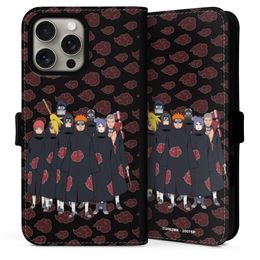 DeinDesign iPhone 16 Pro Handy Klapph&uuml;lle Handyh&uuml;lle aus Kunst Leder schwarz Flip Case Official Licensed Product Akatsuki Naruto Shippuden Sideflip mit Lasche
