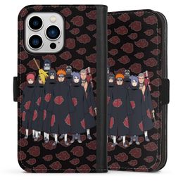 DeinDesign iPhone 13 Pro Handy Klapph&uuml;lle Handyh&uuml;lle aus Kunst Leder schwarz Flip Case Akatsuki Naruto Shippuden Official Licensed Product Sideflip mit Lasche
