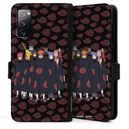 DeinDesign Galaxy S20 Handy Klapph&uuml;lle Handyh&uuml;lle aus Kunst Leder schwarz Flip Case Naruto Shippuden Akatsuki Official Licensed Product Sideflip mit Lasche