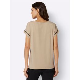 WITT Damen Kurzarmshirt mit Leo-Motiven, sand-bedruckt, Gr&ouml;&szlig;e 36