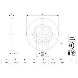 Bosch Bremsscheibe 0 986 479 H23 vorne rechts links bel&uuml;ftet 295mm f&uuml;r MAZDA BEET-33-251