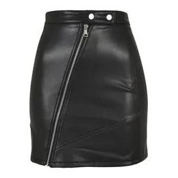 Jerseyrock Urban Classics "Urban Classics Damen Ladies Synthetic Leather Biker Skirt", Damen, Gr. M, schwarz, 93% Polyester, 7% Elasthan, unifarben, slim fit, R&ouml;cke