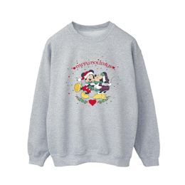 Disney - "Mickey Mouse Mickey Minnie Christmas" Sweatshirt f&uuml;r Herren (Grau)
