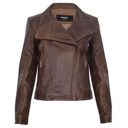 Klassische Damen-Bikerjacke aus Leder mit Schalkragen &ndash; Morpeth